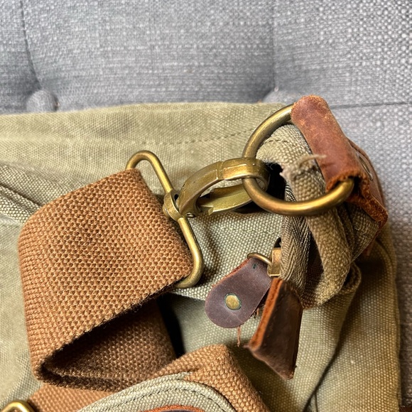 Fossil | Bags | Ahmik Green Canvas Messenger Bag | Poshmark